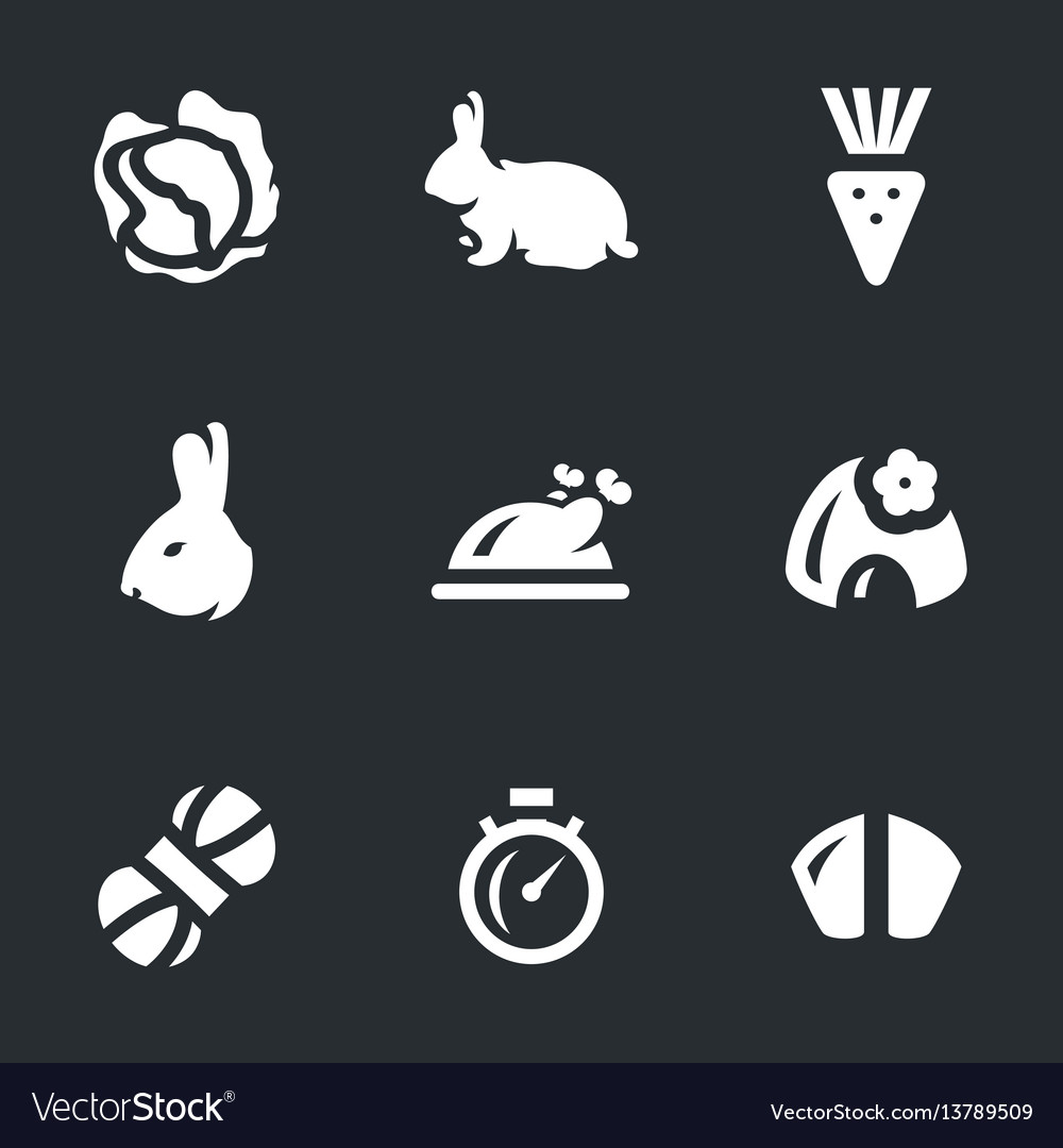 Set rabbit icons Royalty Free Vector Image - VectorStock