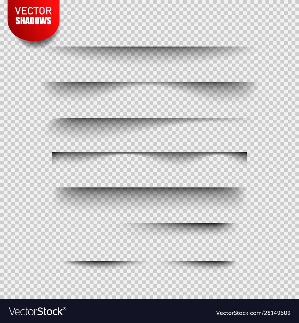 Set realistic transparent shadow effects Vector Image