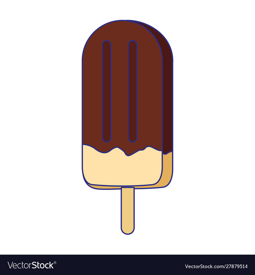 Chocolate ice cream bar icon Royalty Free Vector Image