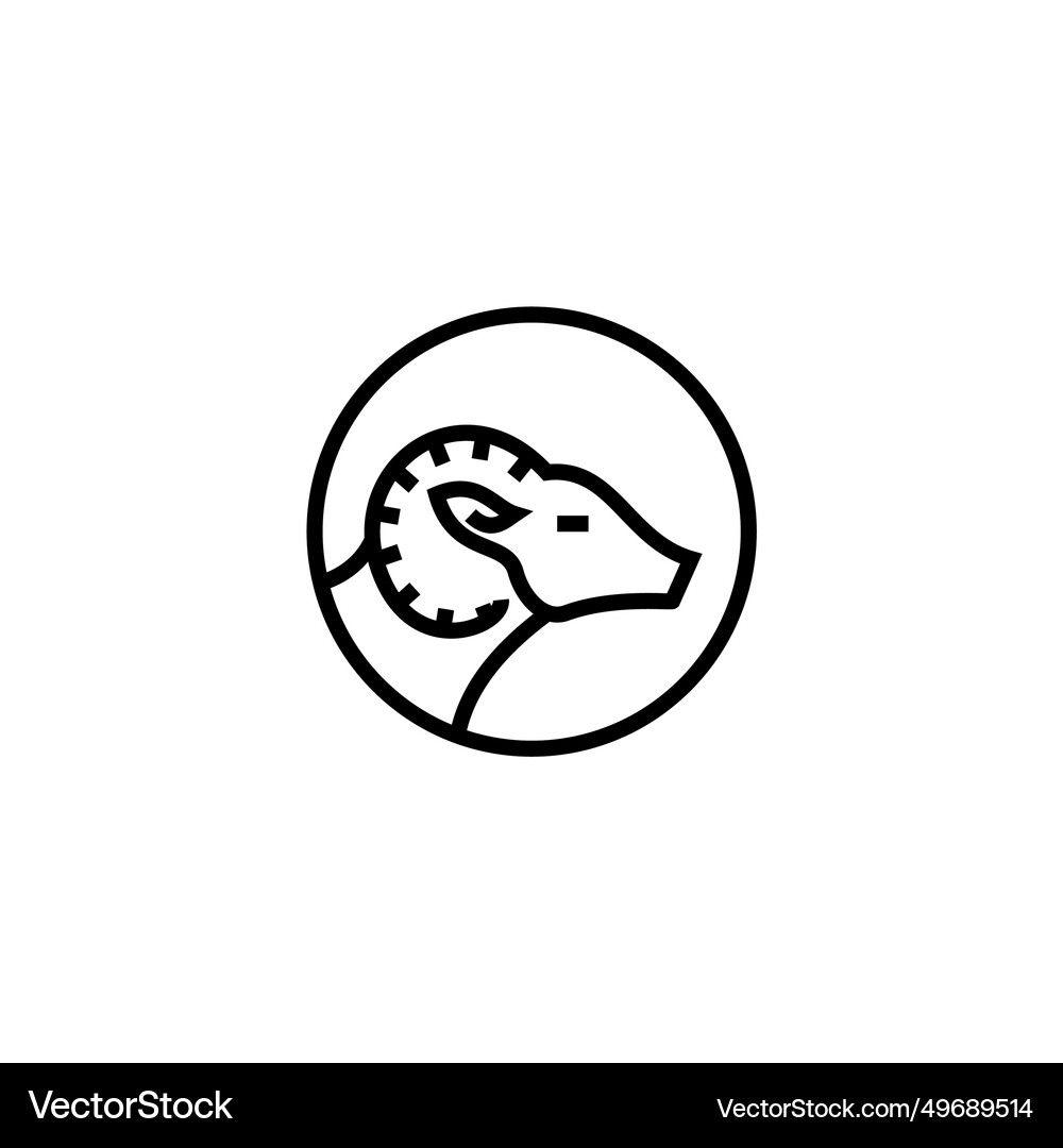 Goat head logo design Royalty Free Vector Image