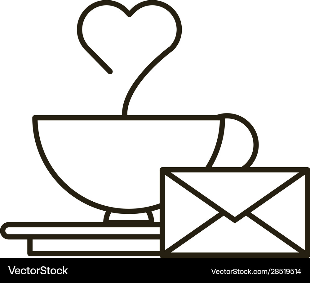 Happy valentines day coffee cup with heart Vector Image