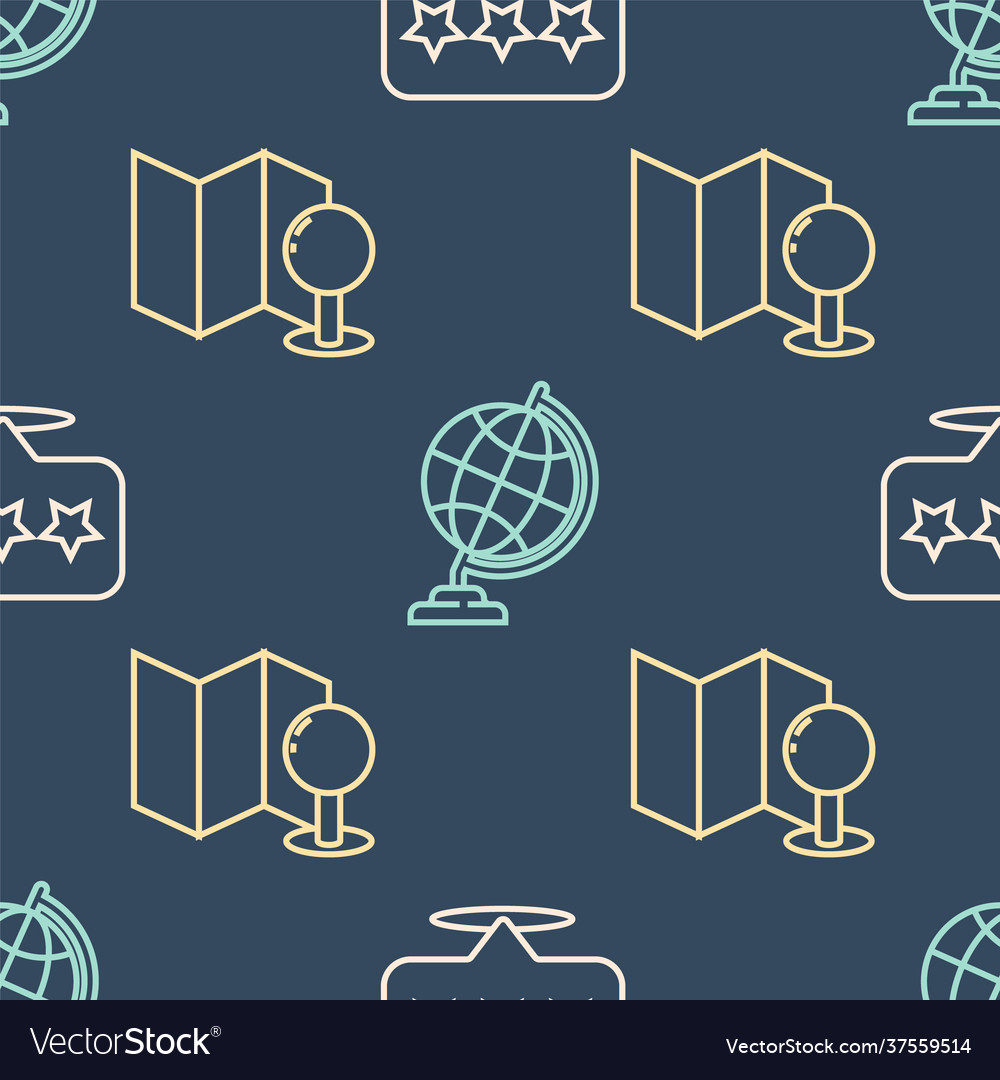 Set line map pointer with star folded map Vector Image Set line map pointer with star folded map Vector Image