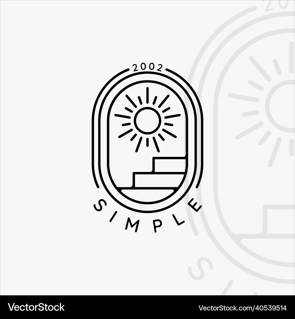 Stairs abstract logo line art template icon Vector Image
