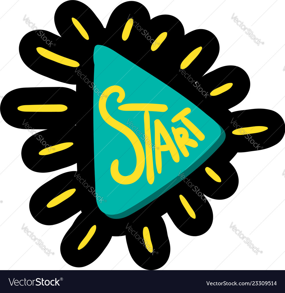 Start button flat color Royalty Free Vector Image