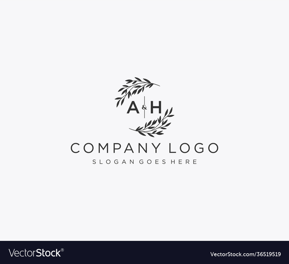 Initial ah letters floral frames monogram wedding Vector Image Initial ah letters floral frames monogram wedding Vector Image