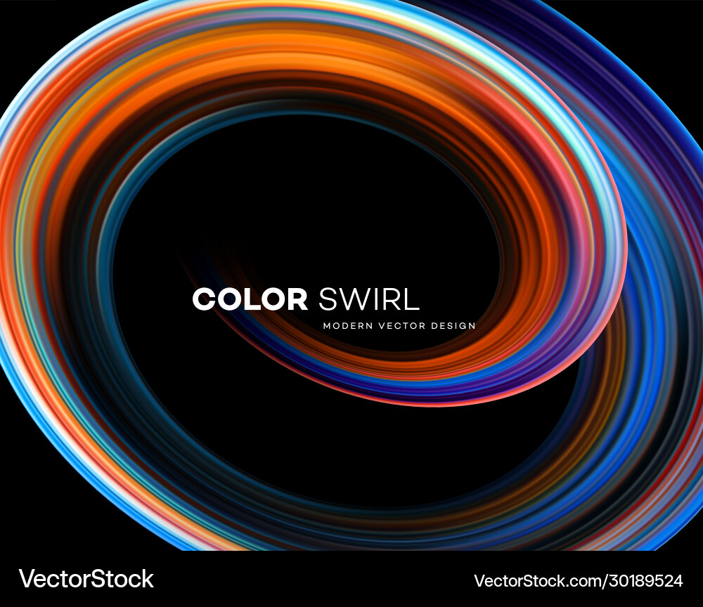 Color bright swirl organic 3d shape colored flow Vector Image