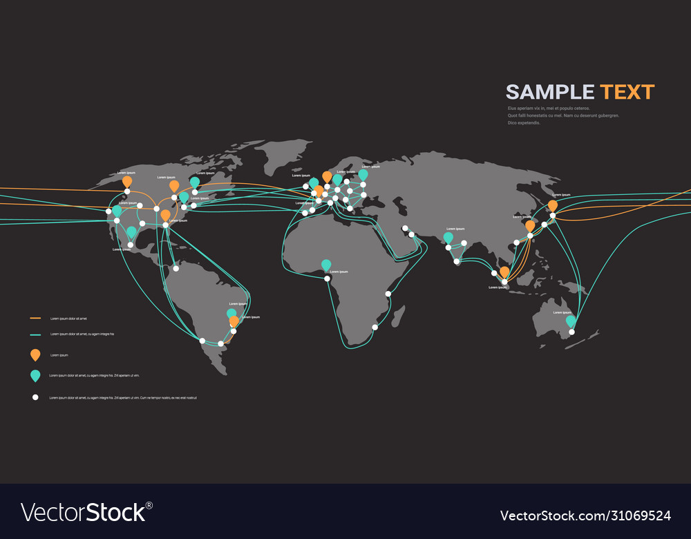 Global network cable connections and information Vector Image Global network cable connections and information Vector Image