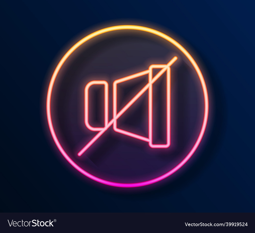 Glowing neon line mute microphone icon isolated Vector Image Glowing neon line mute microphone icon isolated Vector Image