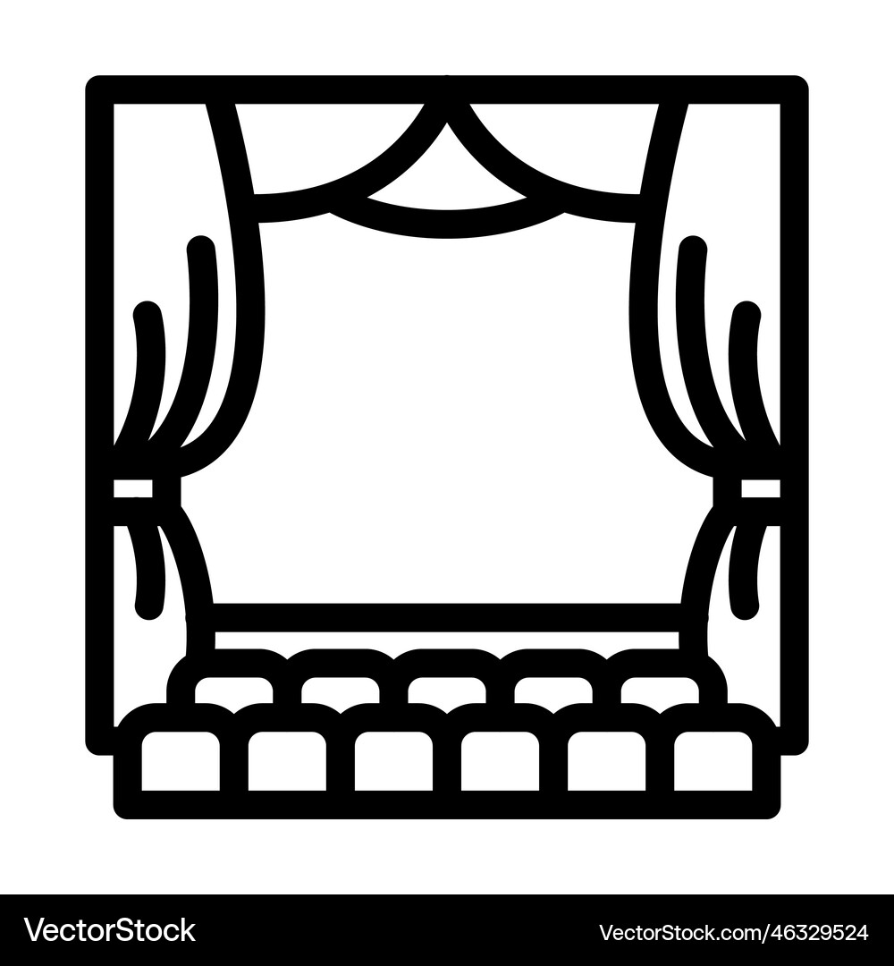 Theater thick line icon for personal and Vector Image
