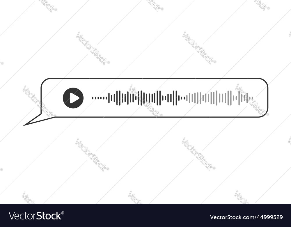 Audio message in bubble frame voice chat element Vector Image