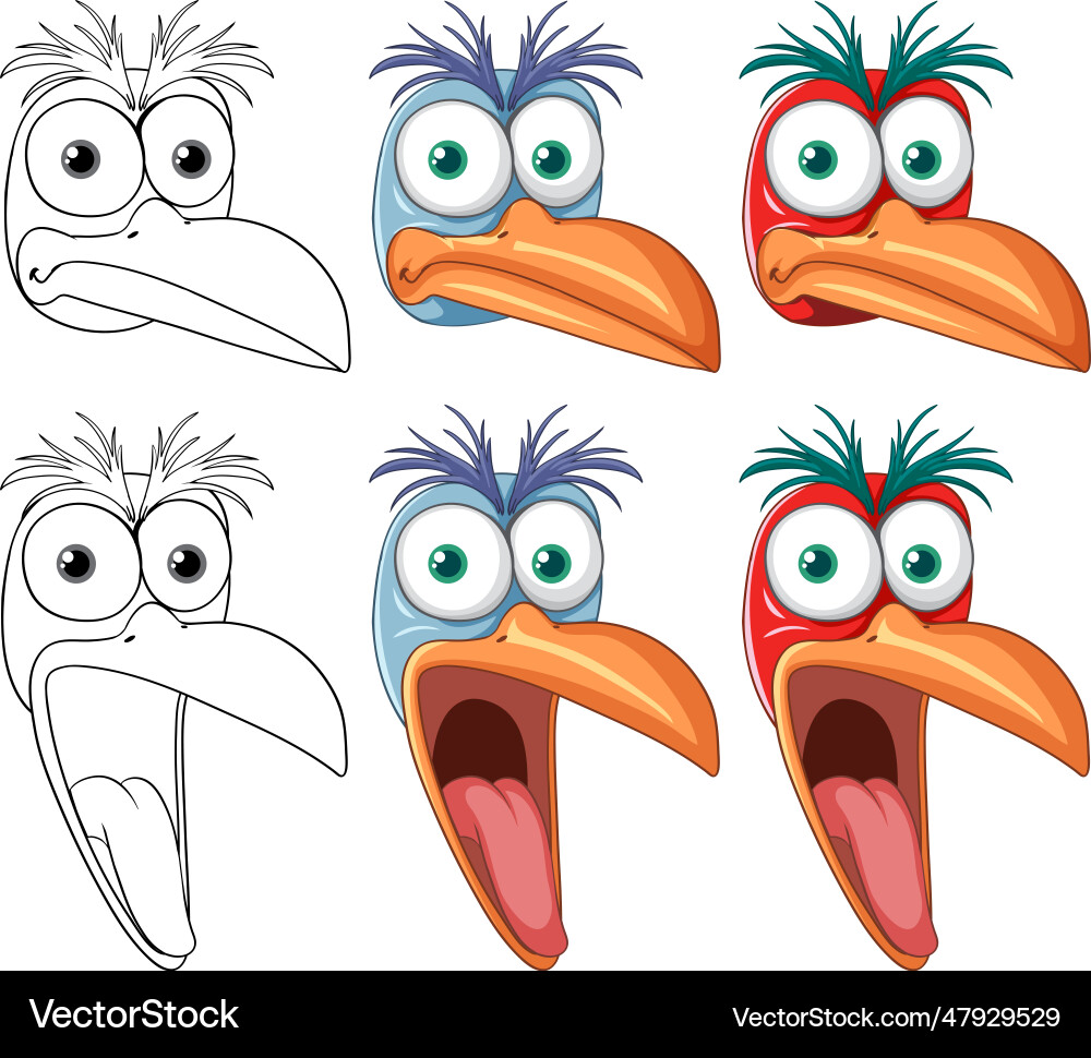 Crazy bird cartoon Royalty Free Vector Image - VectorStock