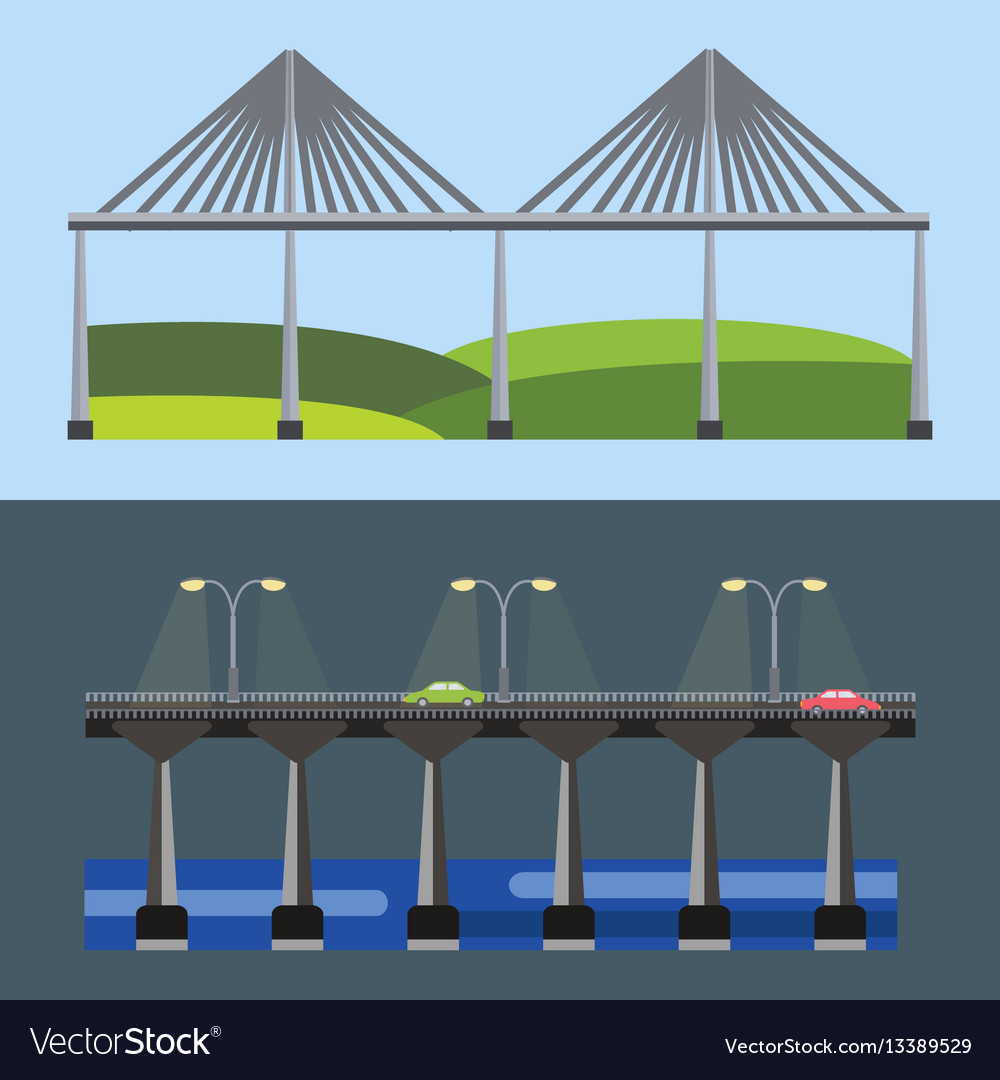 Modern bridge flat pictograph business Royalty Free Vector Modern bridge flat pictograph business Royalty Free Vector