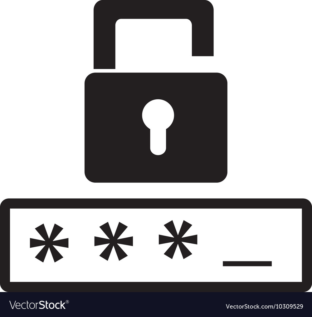 Password login code unlock Royalty Free Vector Image