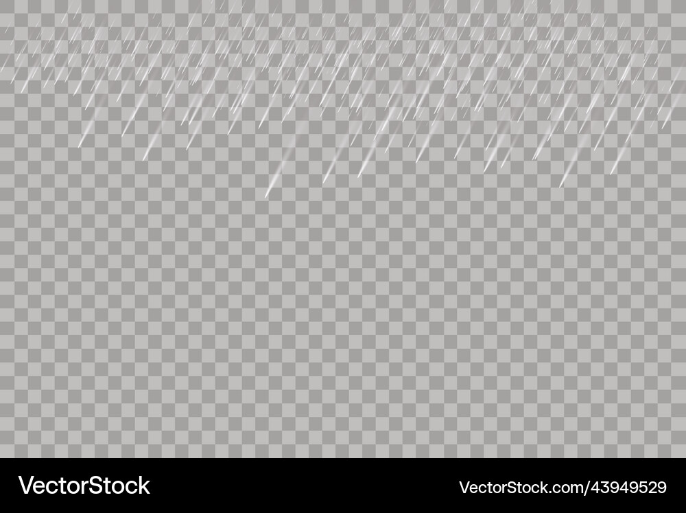 Rain transparent template background falling Vector Image