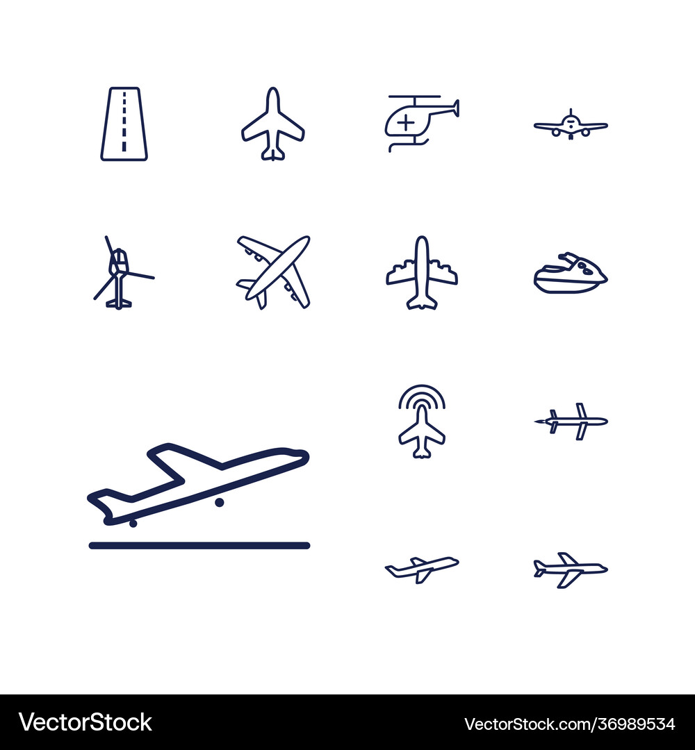 13 jet icons Royalty Free Vector Image - VectorStock