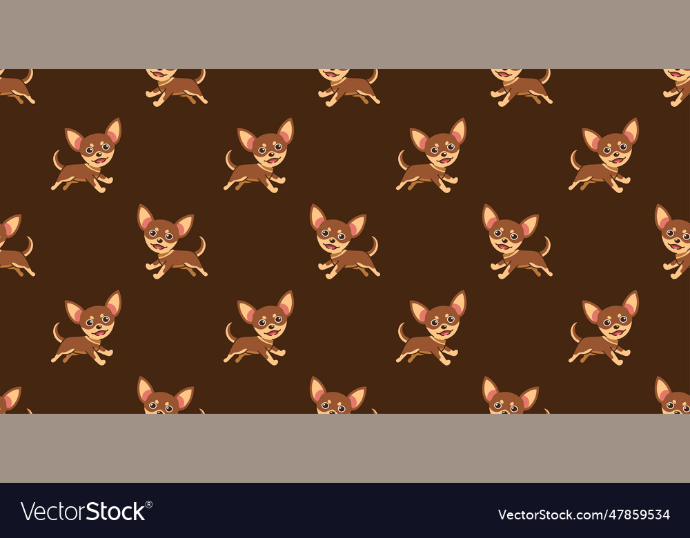 Cartoon character chihuahua dog seamless pattern Vector Image Cartoon character chihuahua dog seamless pattern Vector Image