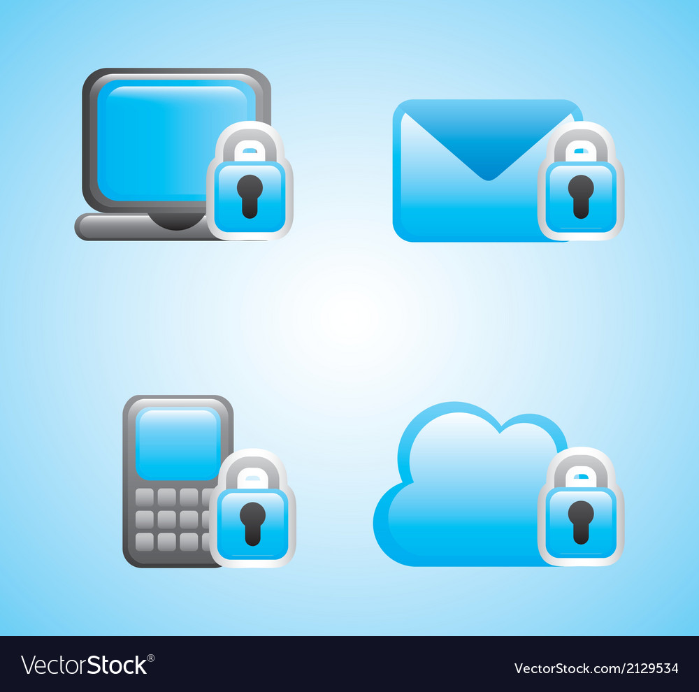 Cloud computing over blue background Royalty Free Vector