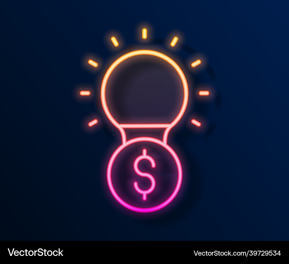Glowing neon line light bulb with dollar symbol Vector Image