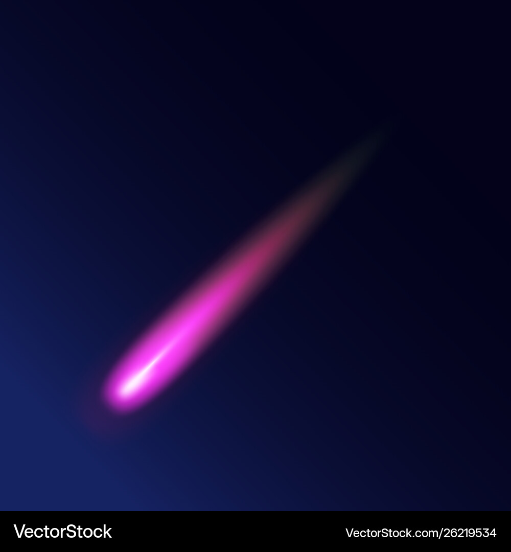 Realistic detailed 3d meteorites comet light Vector Image