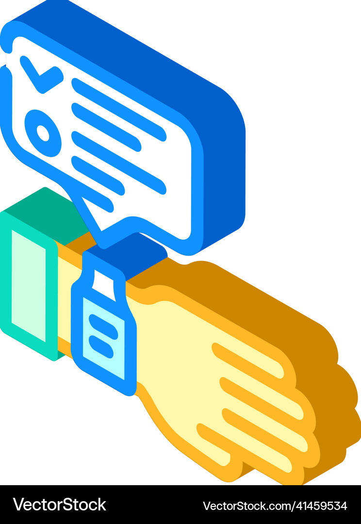 Watch notification isometric icon Royalty Free Vector Image