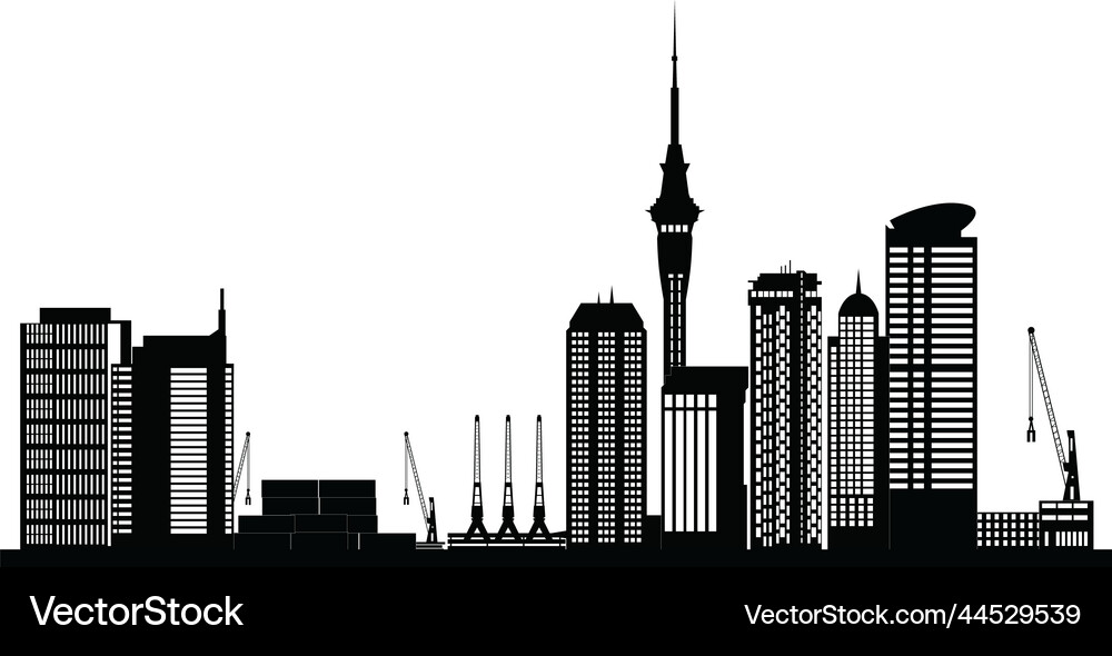 Auckland city skyline Royalty Free Vector Image