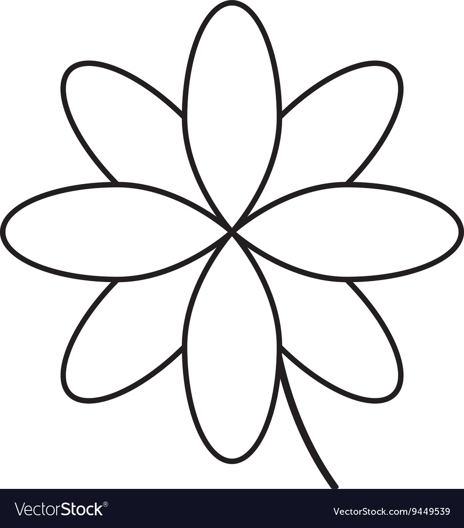 Black line flower icon Royalty Free Vector Image