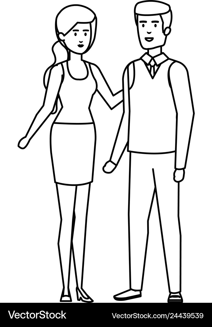 Couple avatar characters icons Royalty Free Vector Image