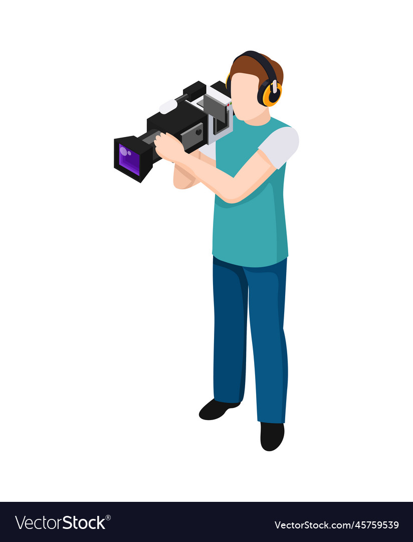 Hand camera man composition Royalty Free Vector Image