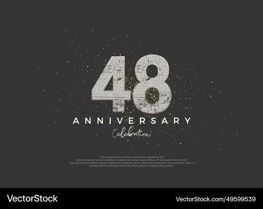 Rustic number for 48th anniversary celebration Vector Image