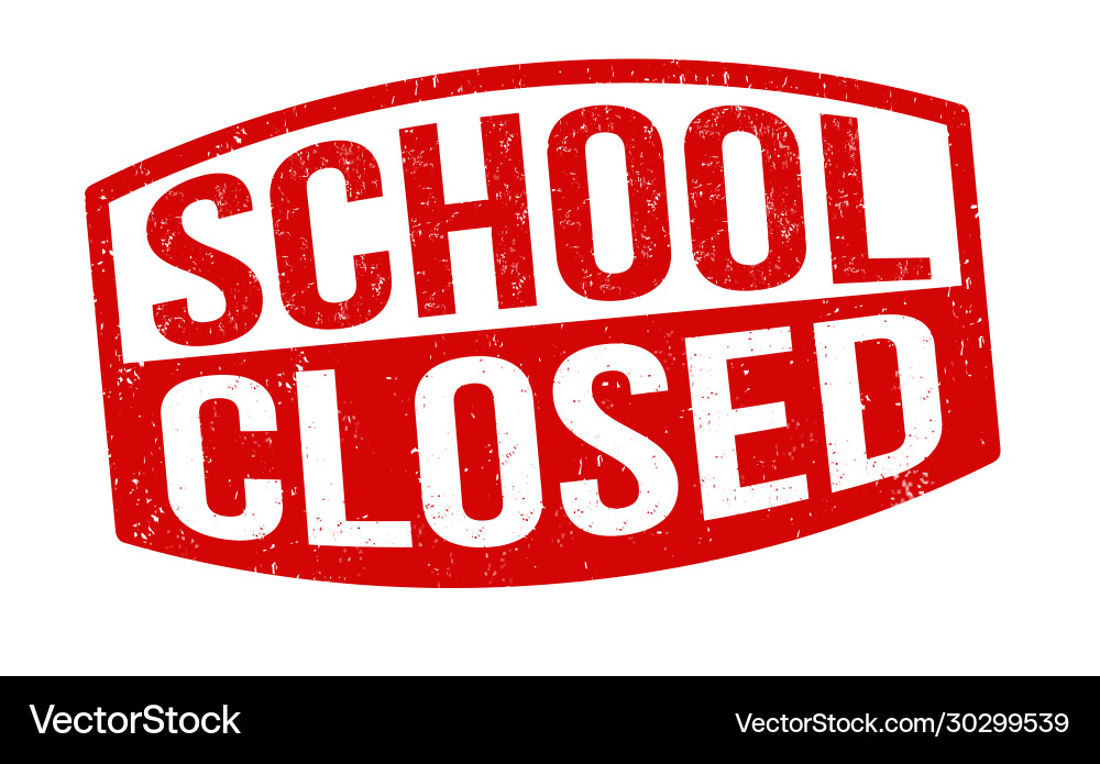 School closed grunge rubber stamp Royalty Free Vector Image