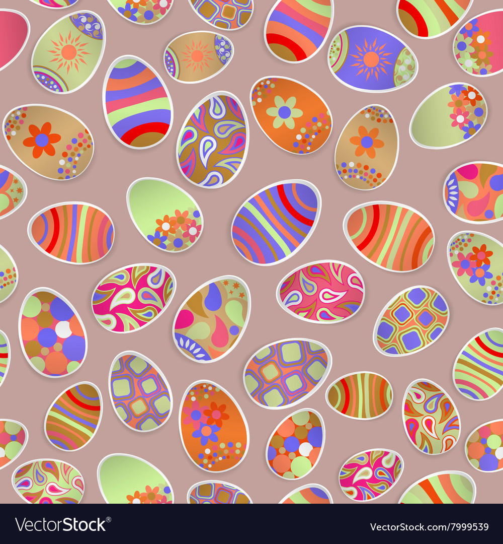 Seamless pattern paper easter eggs Royalty Free Vector Image