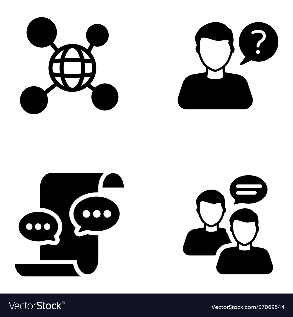 Communication technology solid icons pack Vector Image