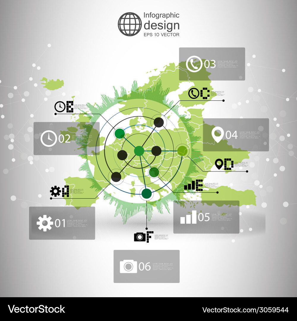 Europe map background infographic design Vector Image