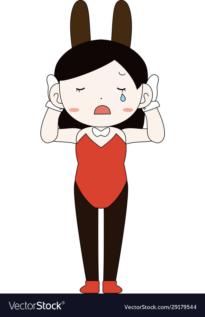 Pop cute pose bunny girl Royalty Free Vector Image