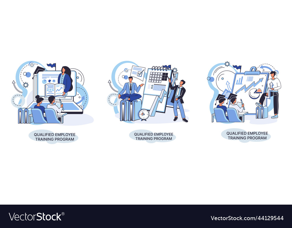 Qualified employee training program refresher Vector Image