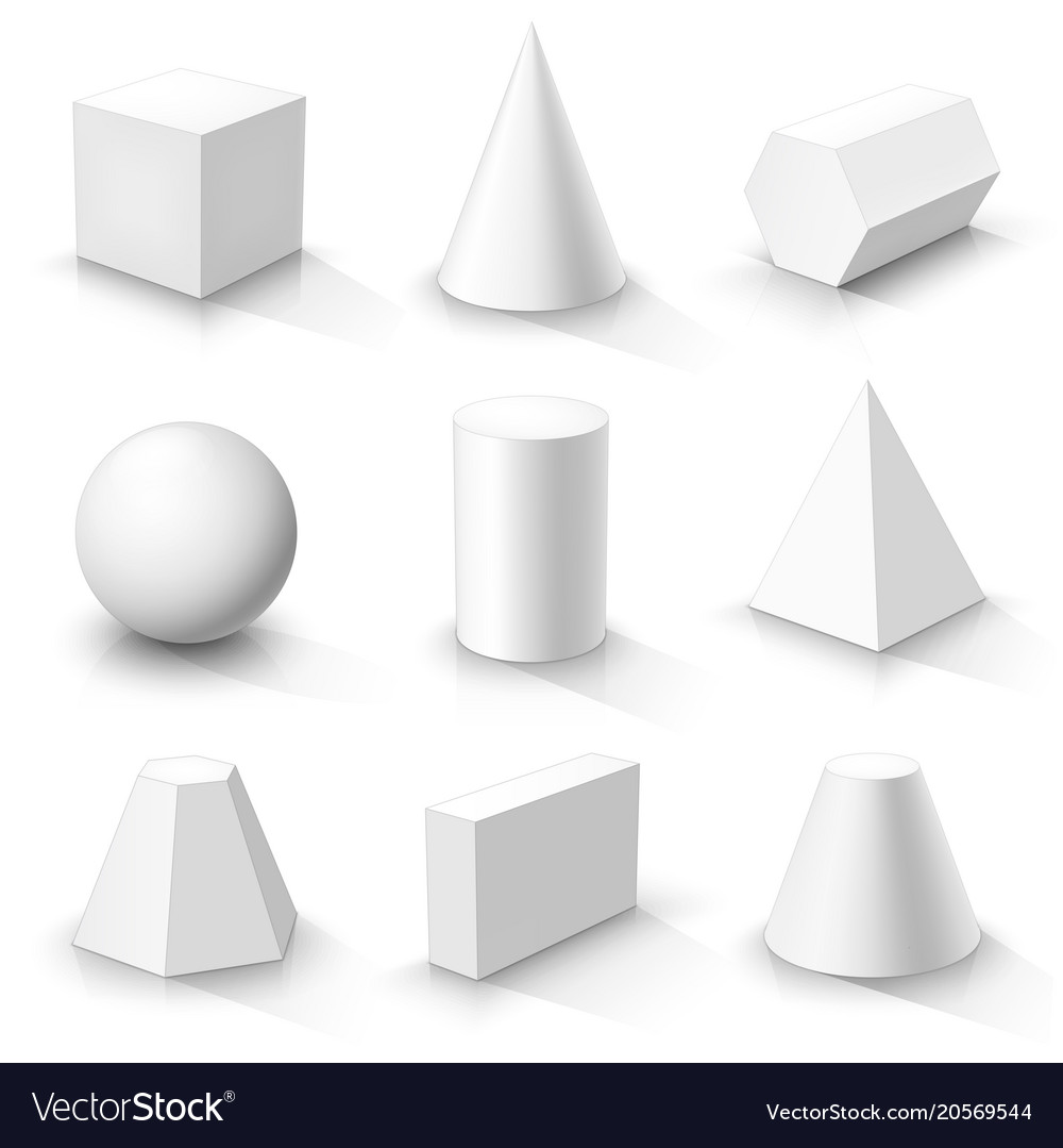 Set basic 3d shapes Royalty Free Vector Image - VectorStock