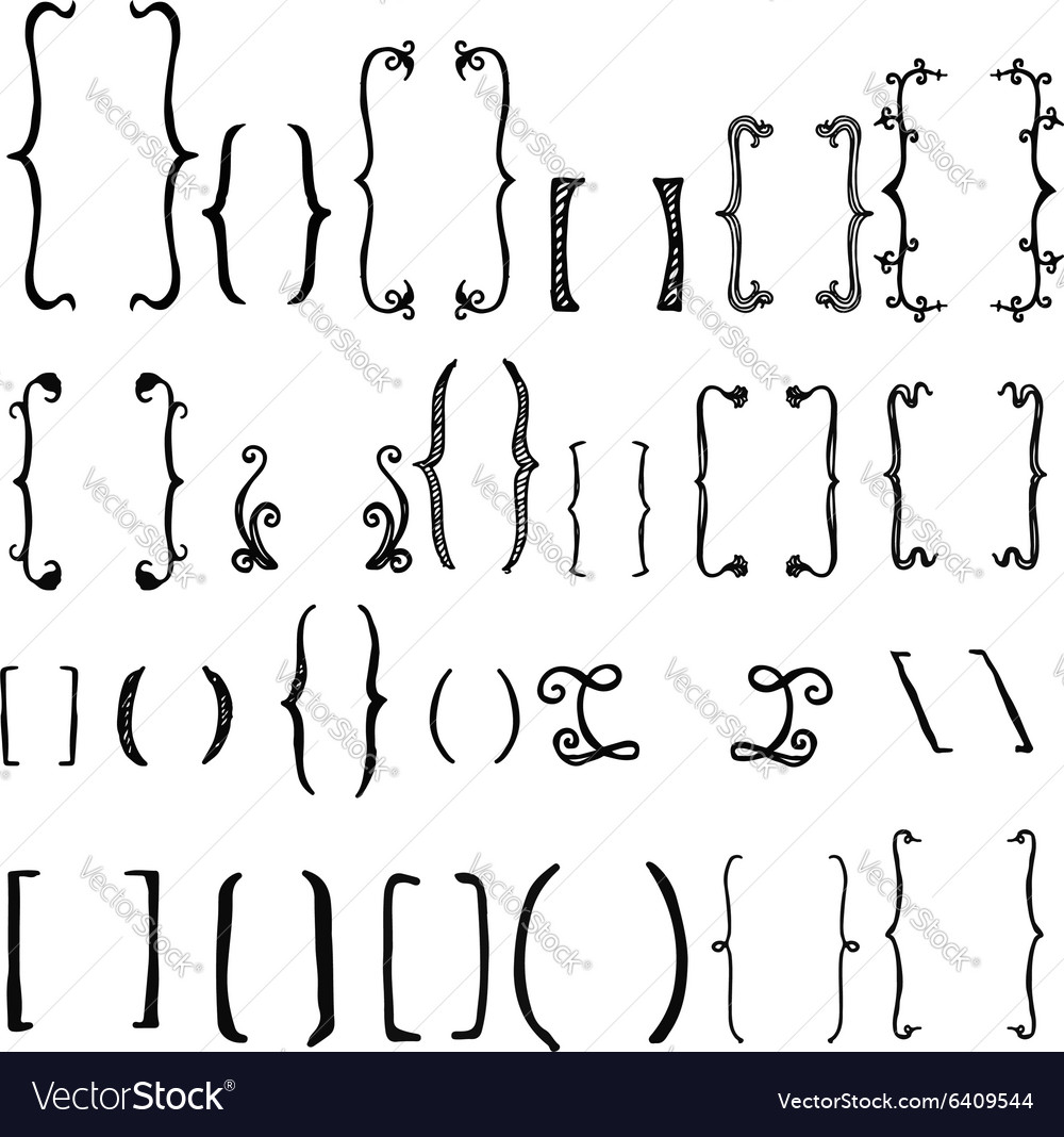 Set brackets Royalty Free Vector Image - VectorStock