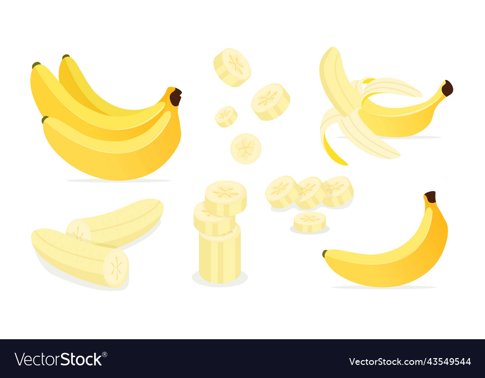 Set of banana Royalty Free Vector Image - VectorStock