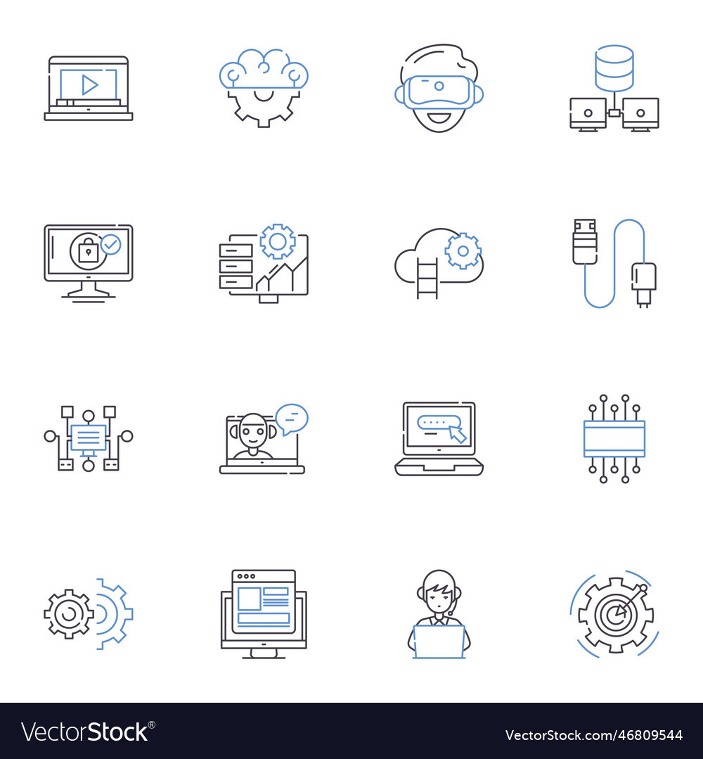 Web design line icons collection aesthetics Vector Image Web design line icons collection aesthetics Vector Image