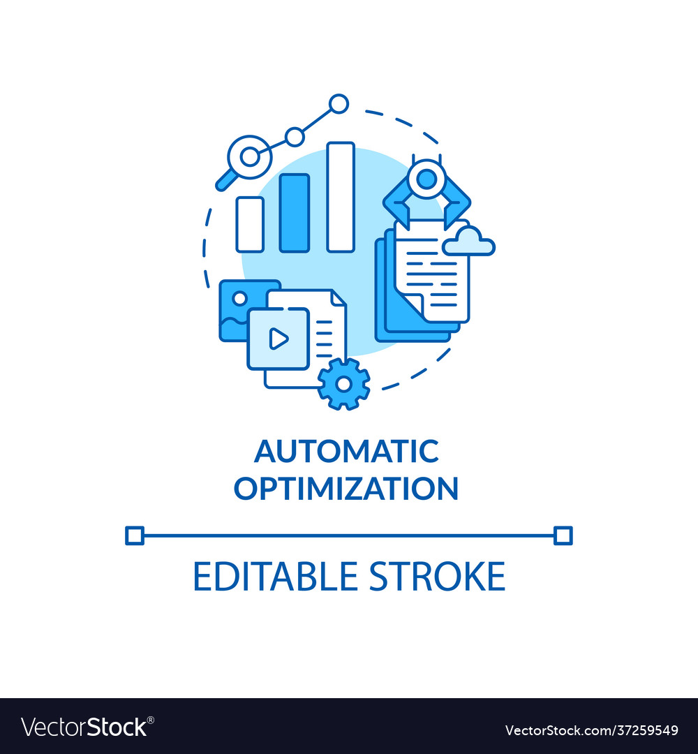 Automatic optimization blue concept icon Vector Image