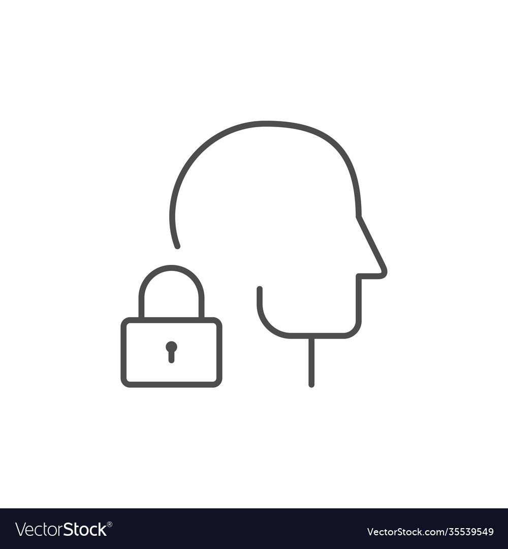 Biometric identification line outline icon Vector Image Biometric identification line outline icon Vector Image