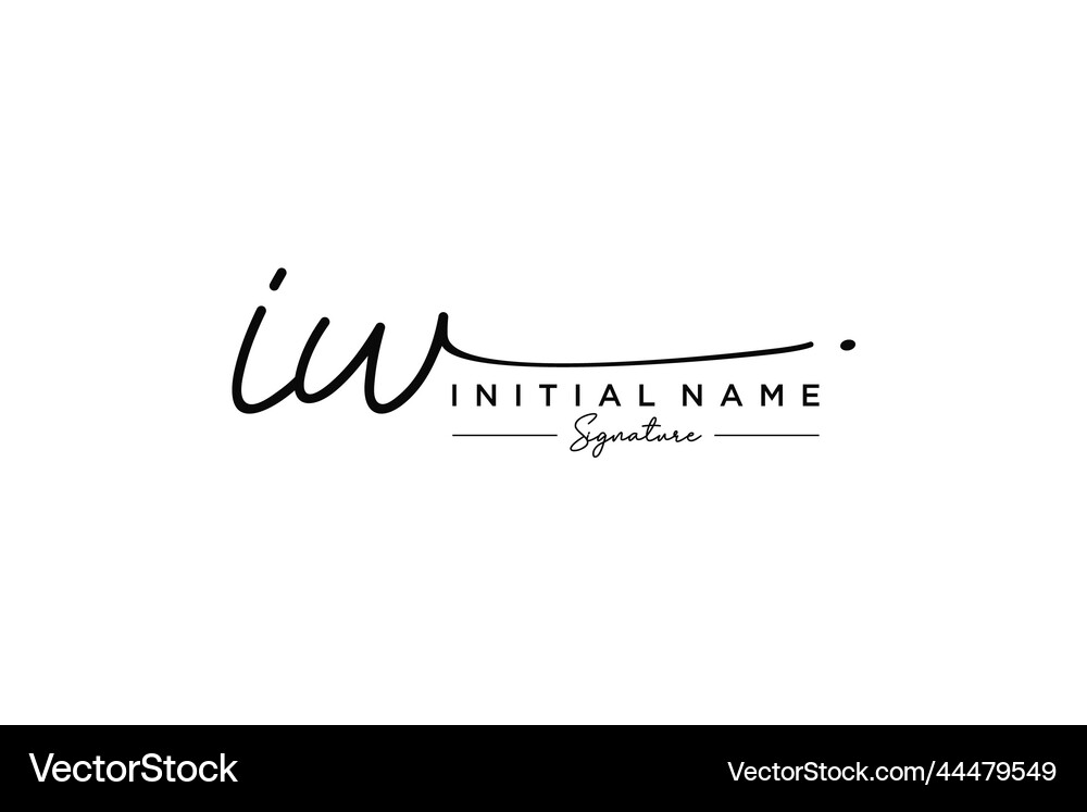 Initial iw signature logo template hand drawn Vector Image