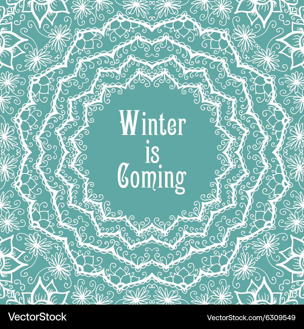 Winter background in beautiful mandala snowflake Vector Image