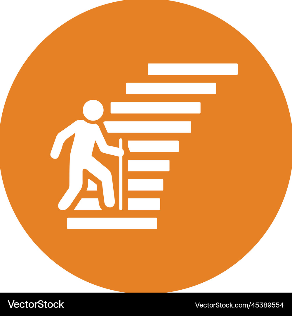 Climb footstep icon orange color eps Royalty Free Vector