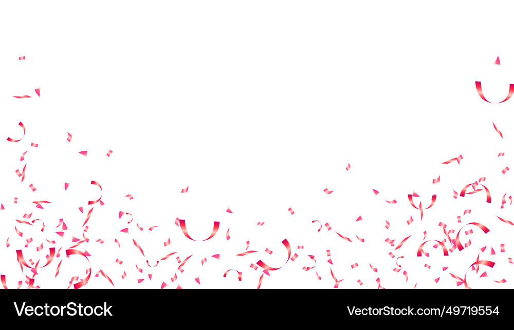 Frame red confetti for celebration party holiday Vector Image