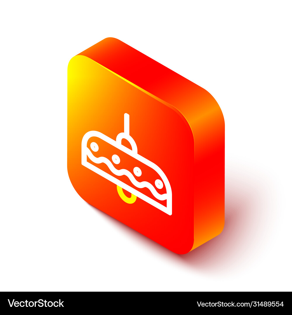 Isometric line chandelier icon isolated on white Vector Image