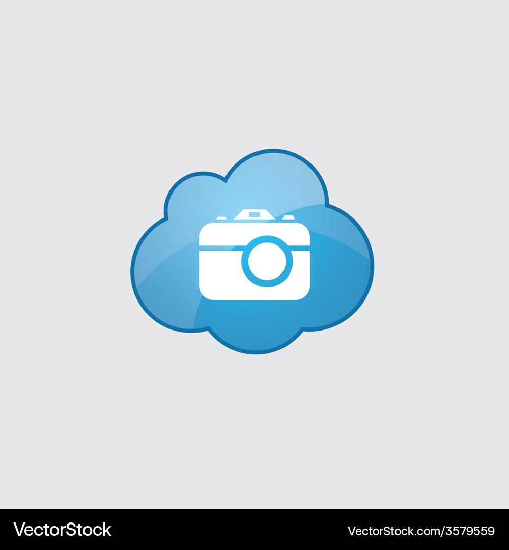 Blue cloud camera icon Royalty Free Vector Image