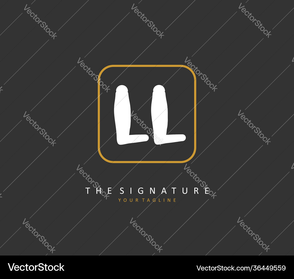 Ll initial letter handwriting and signature logo Vector Image