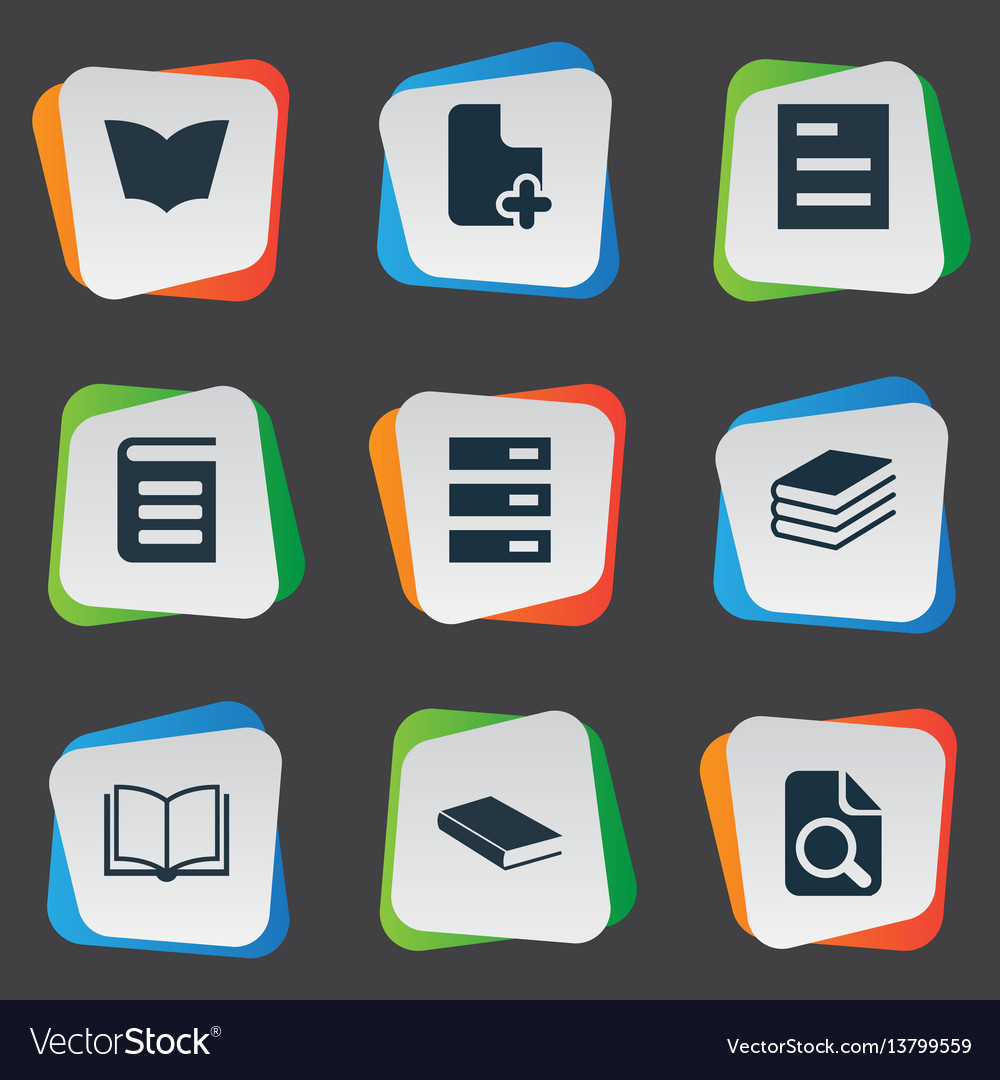 Set simple knowledge icons Royalty Free Vector Image