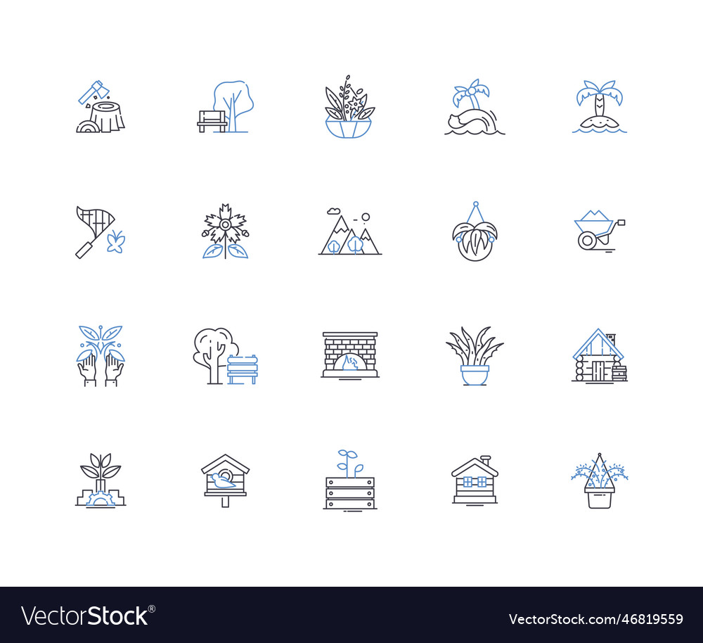 Viticulture line icons collection arvest Vector Image Viticulture line icons collection arvest Vector Image